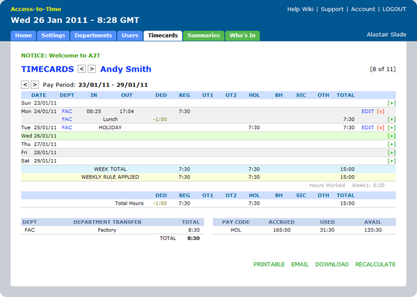 timecard edit screen – clear-time.co.uk