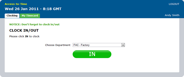 web clock in – clear-time.co.uk